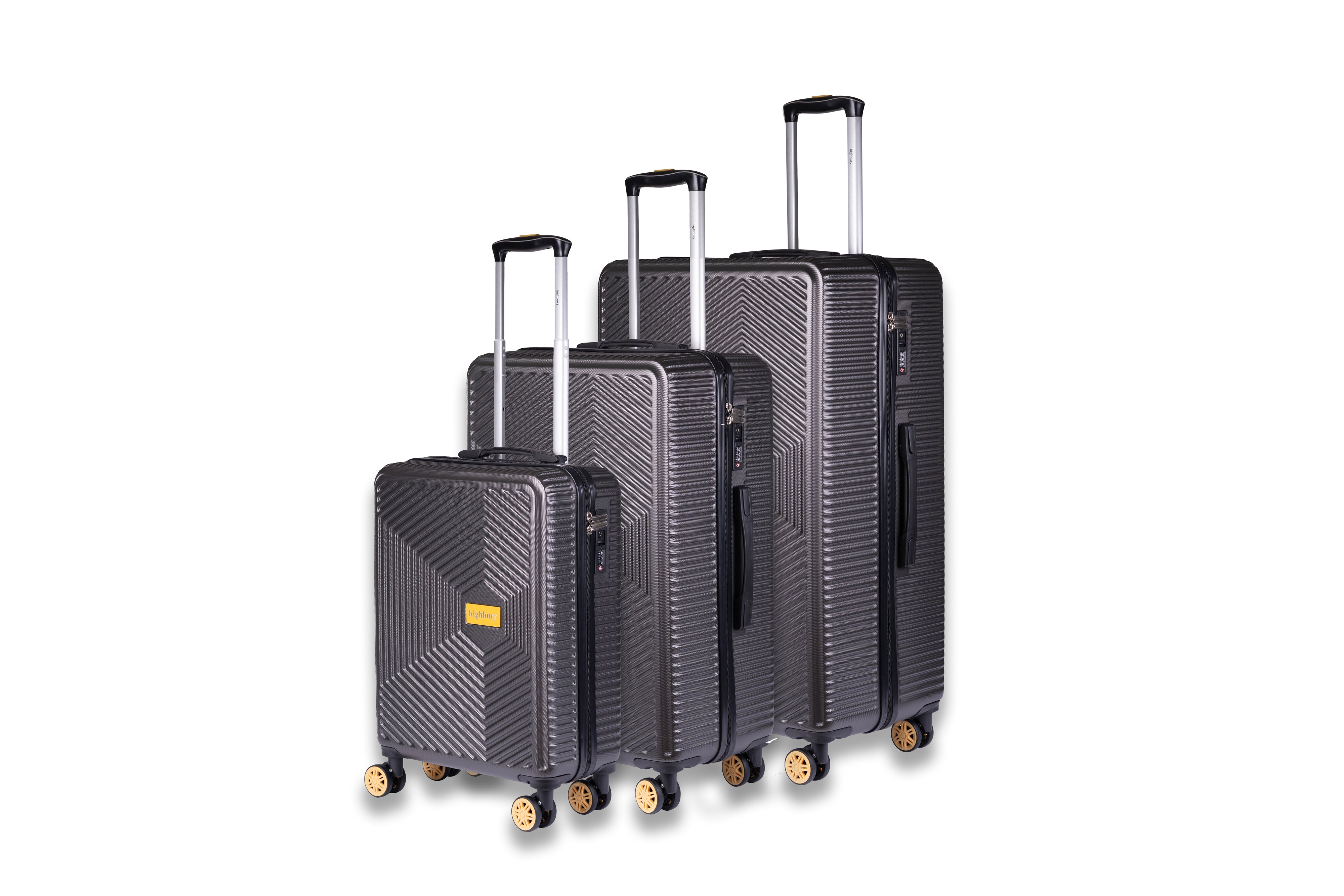 Highbury Dark Grey Hardside Luggage Polypropylene Hard-Shell Spinner/S ...