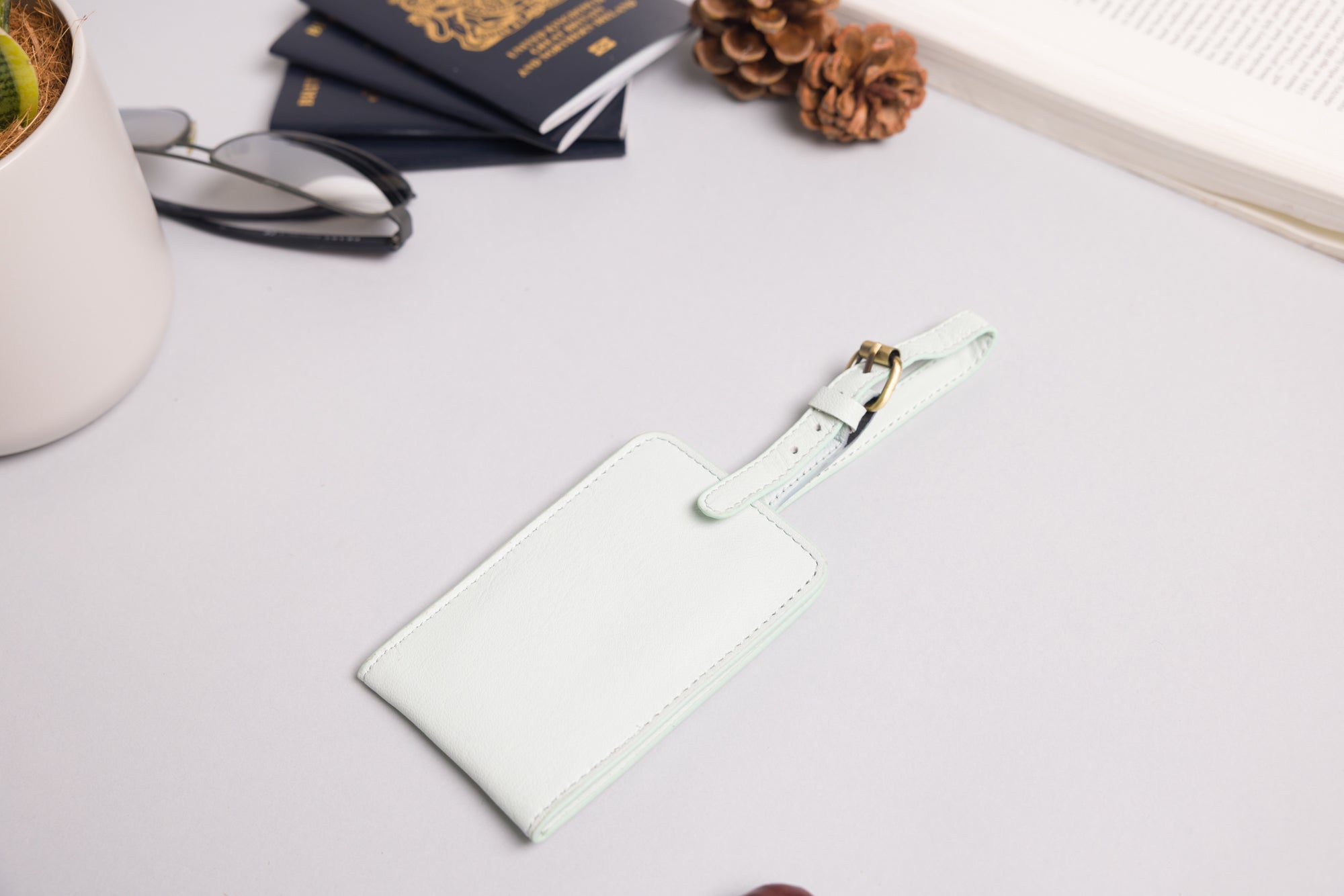 Personalised Engraved Mint Leather Luggage Tag – Willys Wallets