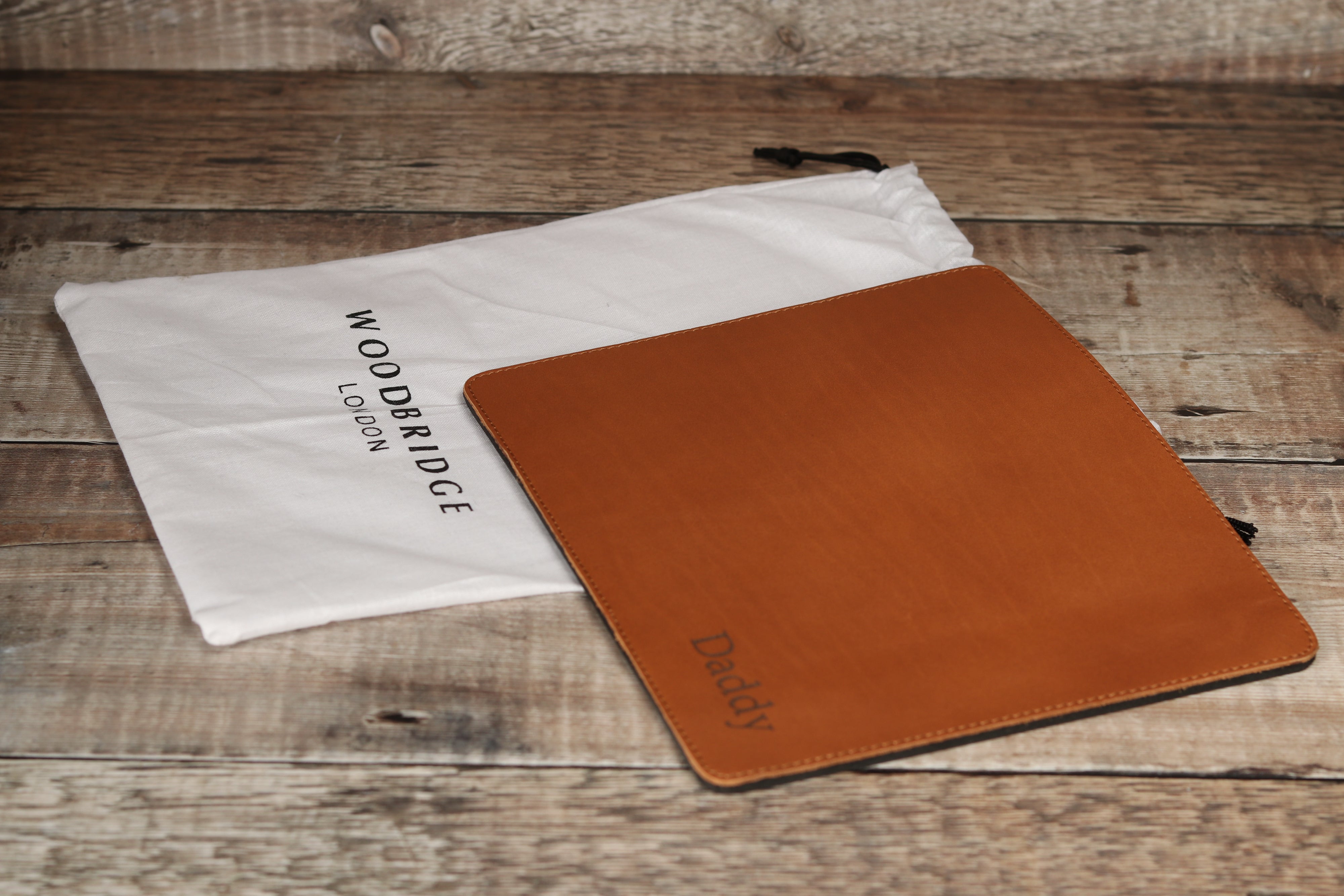 Personalised Engraved Tan Leather Mouse Mat, Desk Pad – Willys Wallets